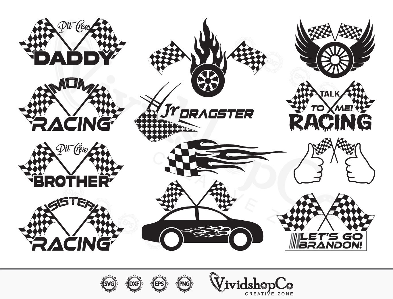 Racing Flags Svg, Pit Crew Flags Clipart, Racing Flags Cut Files for ...