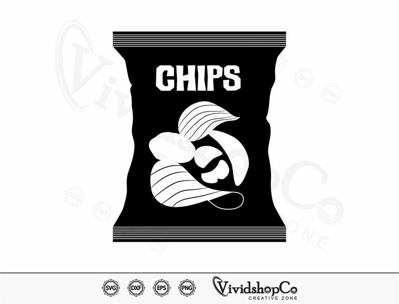 Chips SVG, Chips Packet Svg, Chips Bag Svg, Potato Chips Bag, Clipart ...