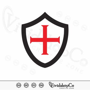 Knights Templar SVG Vector File: T-shirt Design, Clipart (digital ...