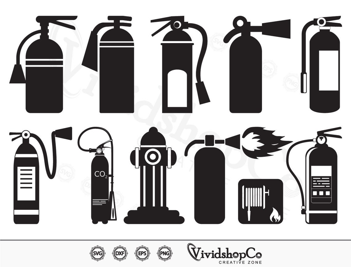 Fire Extinguisher SVG Extinguisher Svg Clipart Cut Files - Etsy Canada