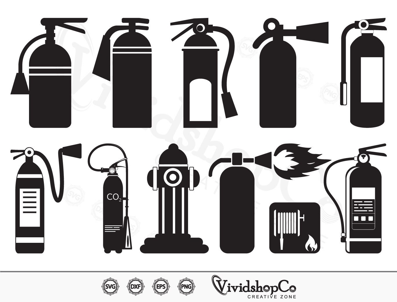 Fire Extinguisher SVG, Extinguisher Svg, Clipart, Cut Files for ...