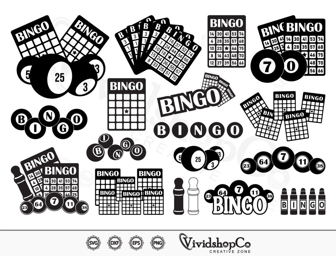 Bingo Black SVG, Bingo Balls Svg, Bingo Card Svg, Bingo Dauber Svg ...