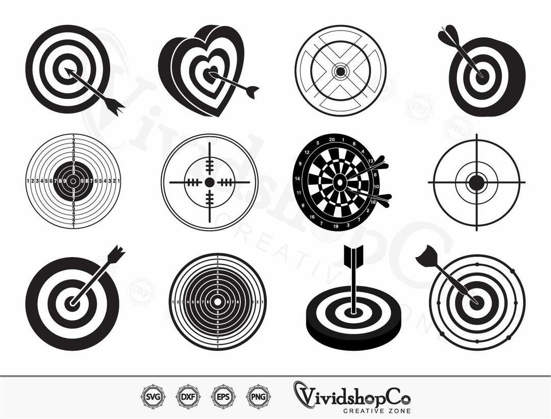 Target SVG, Bullseye SVG, Shooting Target SVG, Target Cricut, Clipart ...