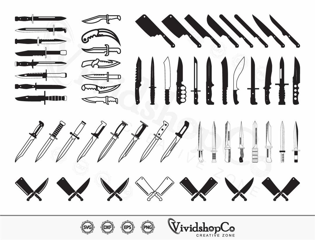 Knife SVG, Kitchen Knife Svg, Pocket Knife Svg, Knives Svg, Clipart ...