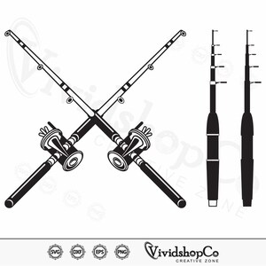 Fishing Rod SVG, Rod Svg, Fishing Pole, Fishing Hook Svg, Clipart, Cut ...