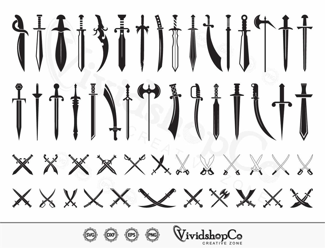 Sword SVG, Dagger Svg, Fancy Svg, Weapons Svg, Clipart, Cut Files for ...