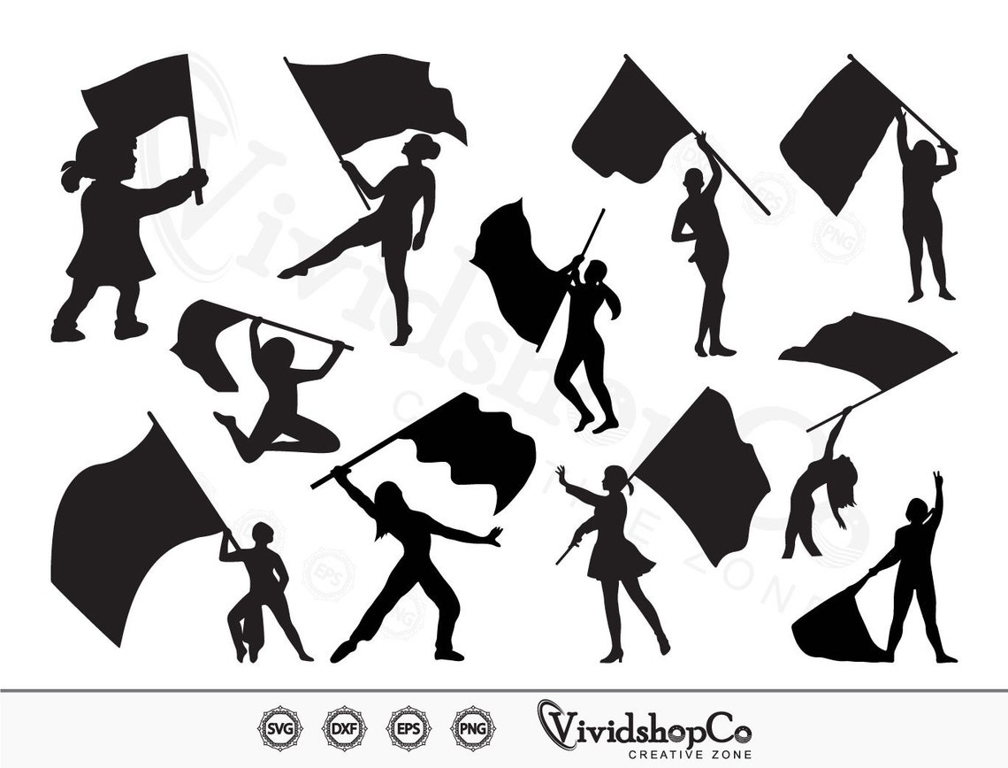 Color Guard Flags Bundle Svg Color Guard Clipart Color Guard - Etsy