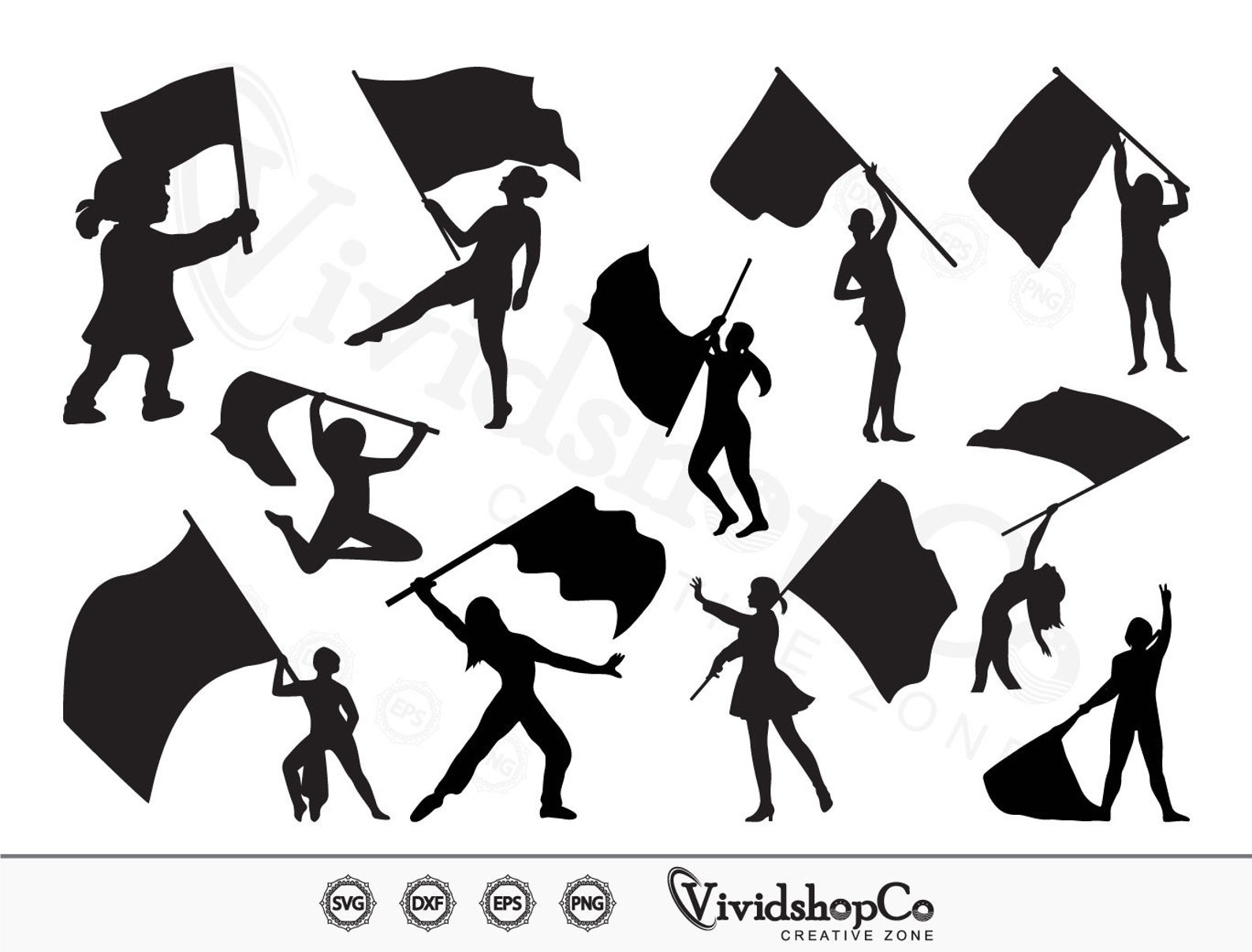 Color Guard Flags Bundle Svg Color Guard Clipart Color Guard - Etsy