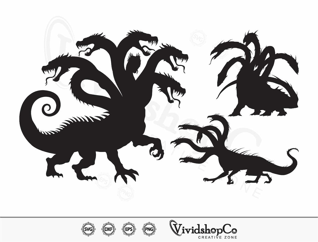 Hydra SVG, Mythological Monster, Dragon Svg, Clipart, Cut Files for ...