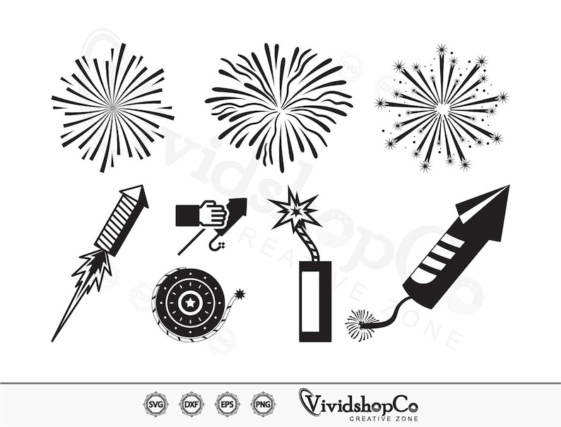 Firecrackers SVG Fireworks Svg Independence Day 4th of - Etsy