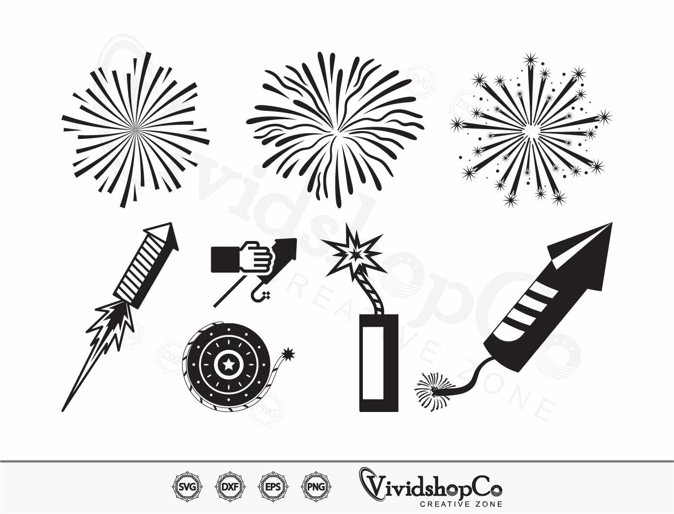 Firecrackers SVG Fireworks Svg Independence Day 4th of - Etsy UK
