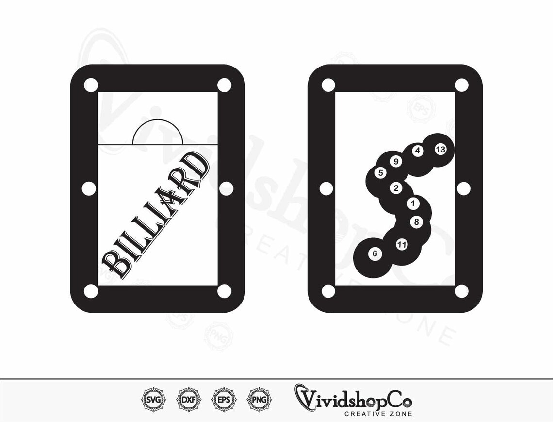 Billiard Black SVG, Snooker Svg, Pool Svg, Billiards Svg, Vector ...