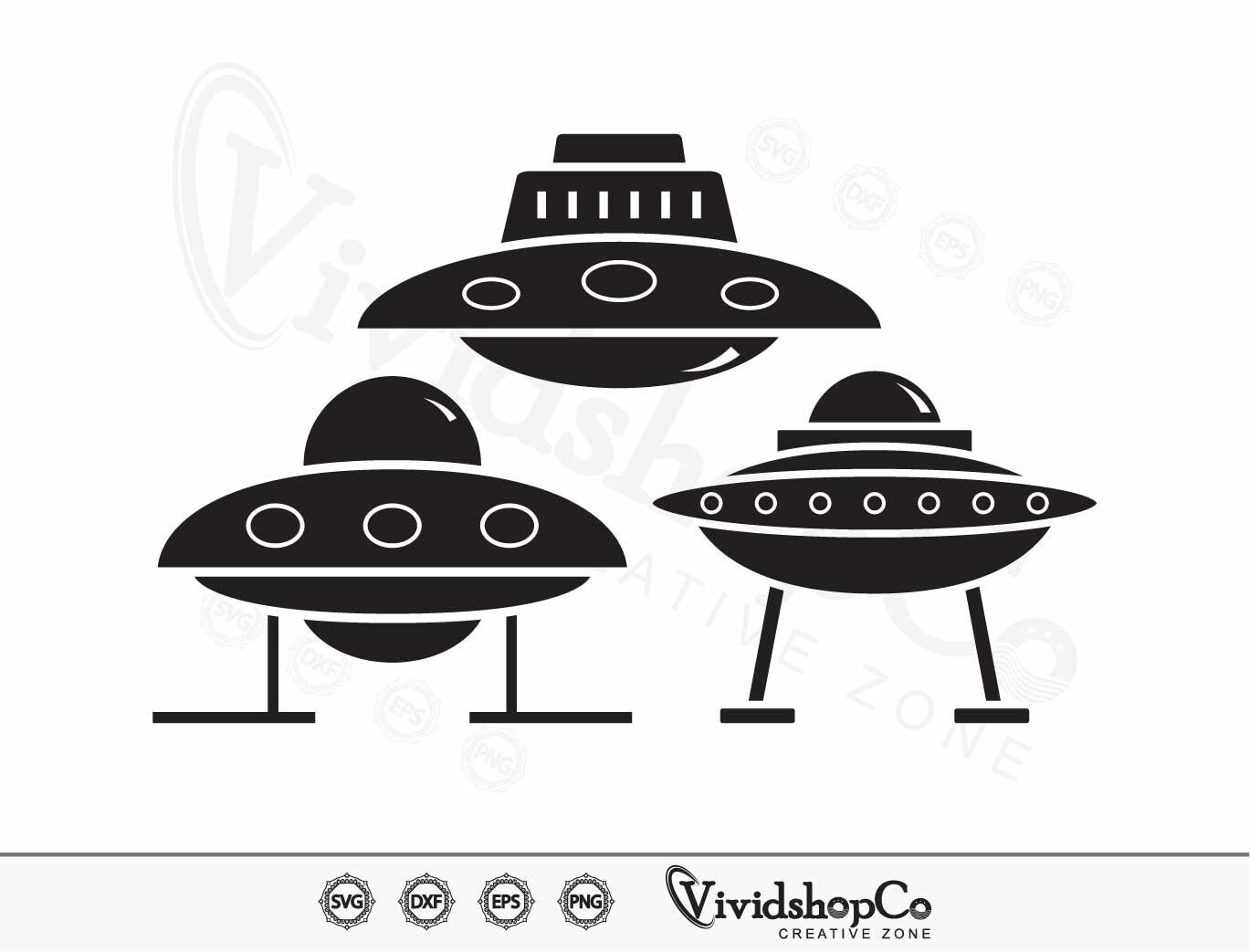 UFO SVG, Space Ship Svg, Alien Svg, Space Svg, Clipart, Cut Files for ...