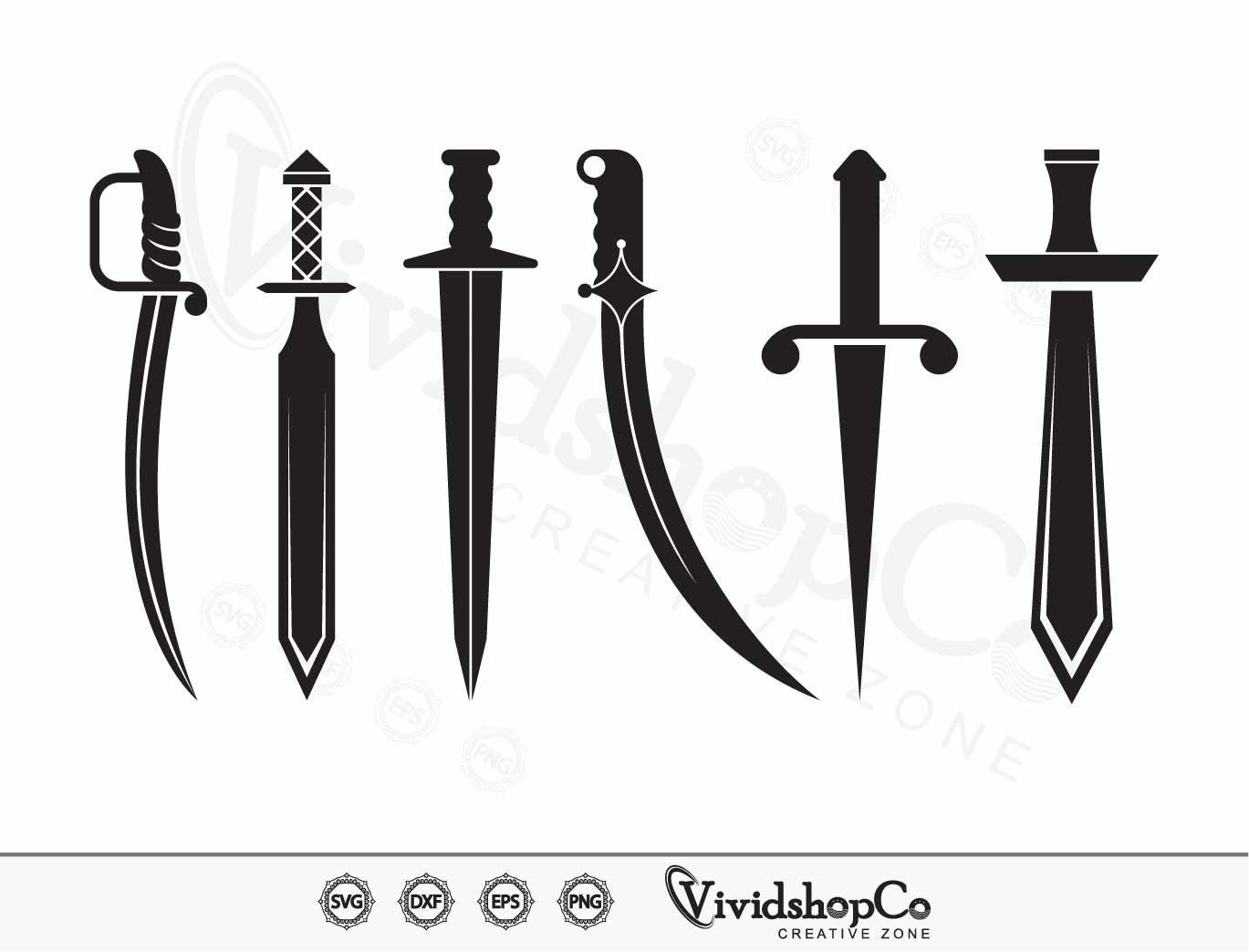 Sword SVG, Dagger Svg, Fancy Svg, Weapons Svg, Clipart, Cut Files for ...