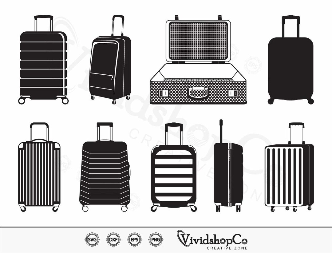 Luggage SVG, Suitcase Svg, Travel Bag Svg, Bag Svg, Clipart, Cut Files ...