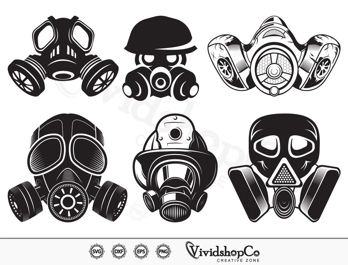 Gas Mask Silhouette Side