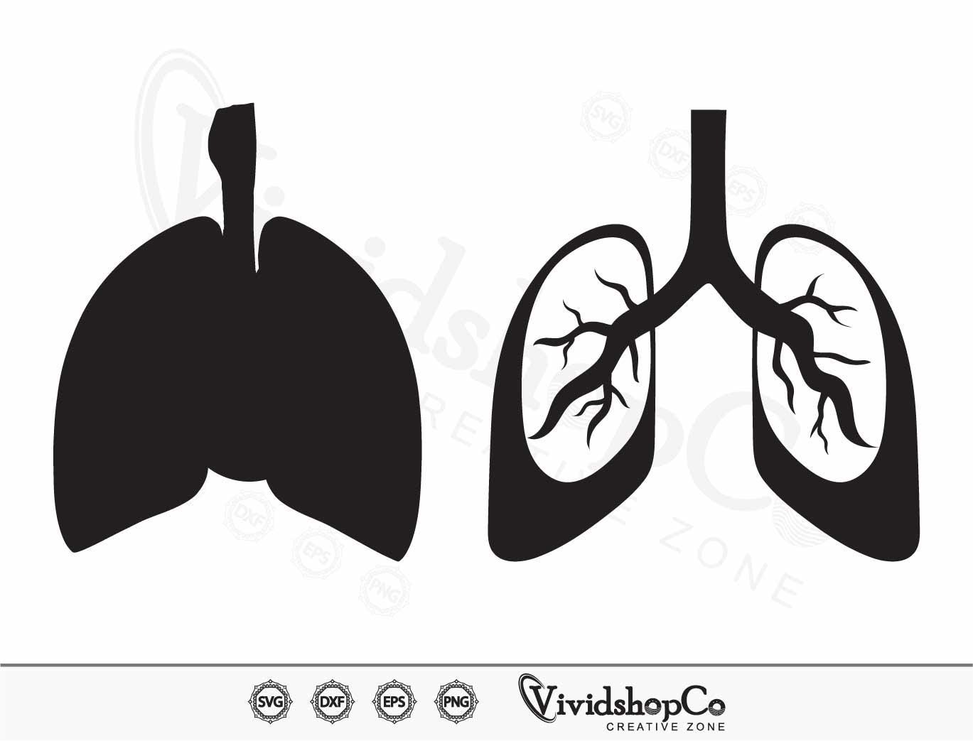 Lung SVG, Medical Image Svg, Human Lung Svg, Bronchial Svg, Clipart ...