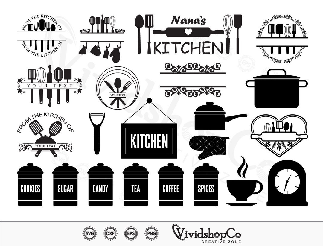 Kitchen Svg, Cooking Svg, Cooking Utensils Svg, Kitchen Clipart, Cut ...