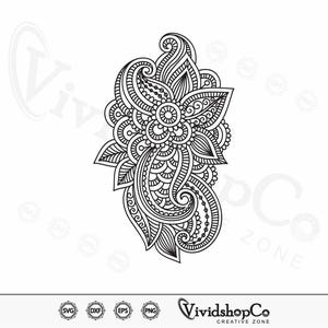 Mehndi SVG, Mehndi Flower Svg, Henna Drawing Svg, Clipart, Cut Files ...