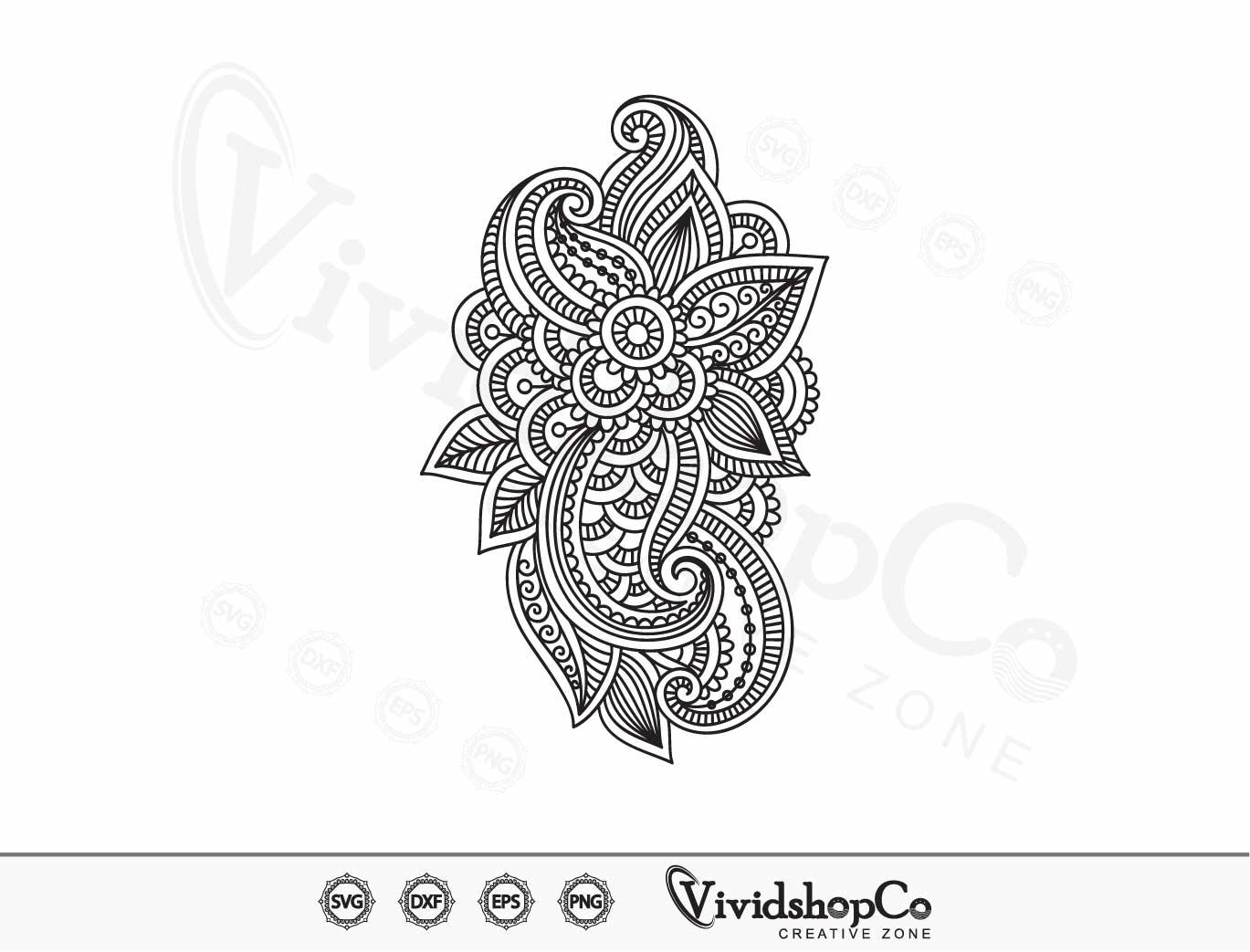 Mehndi SVG, Mehndi Flower Svg, Henna Drawing Svg, Clipart, Cut Files ...