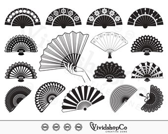 Hand Fan Svg, Japanese Fan, Folding Fan Svg, Spanish Fan, Chinese Fan ...