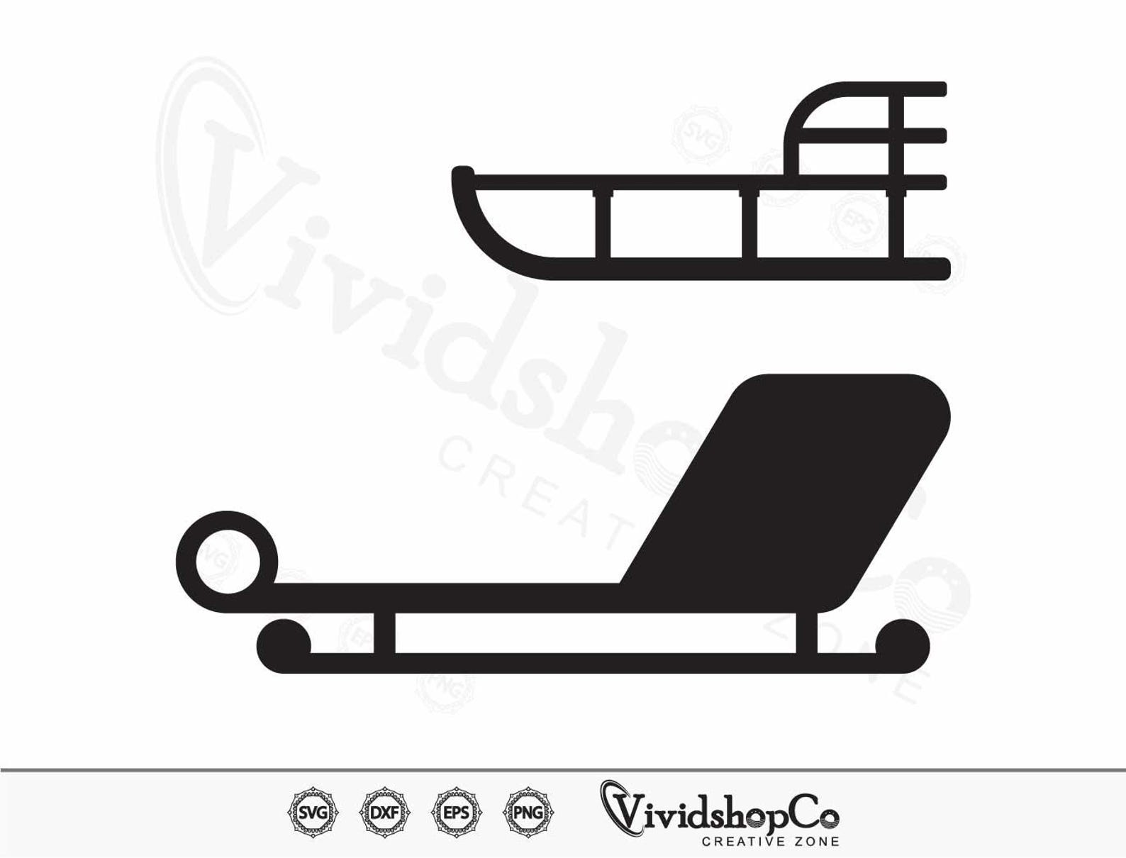 Wooden Sled SVG, Sled Svg, Sleigh Sled Svg, Snow Sled Svg, Clipart, Cut ...