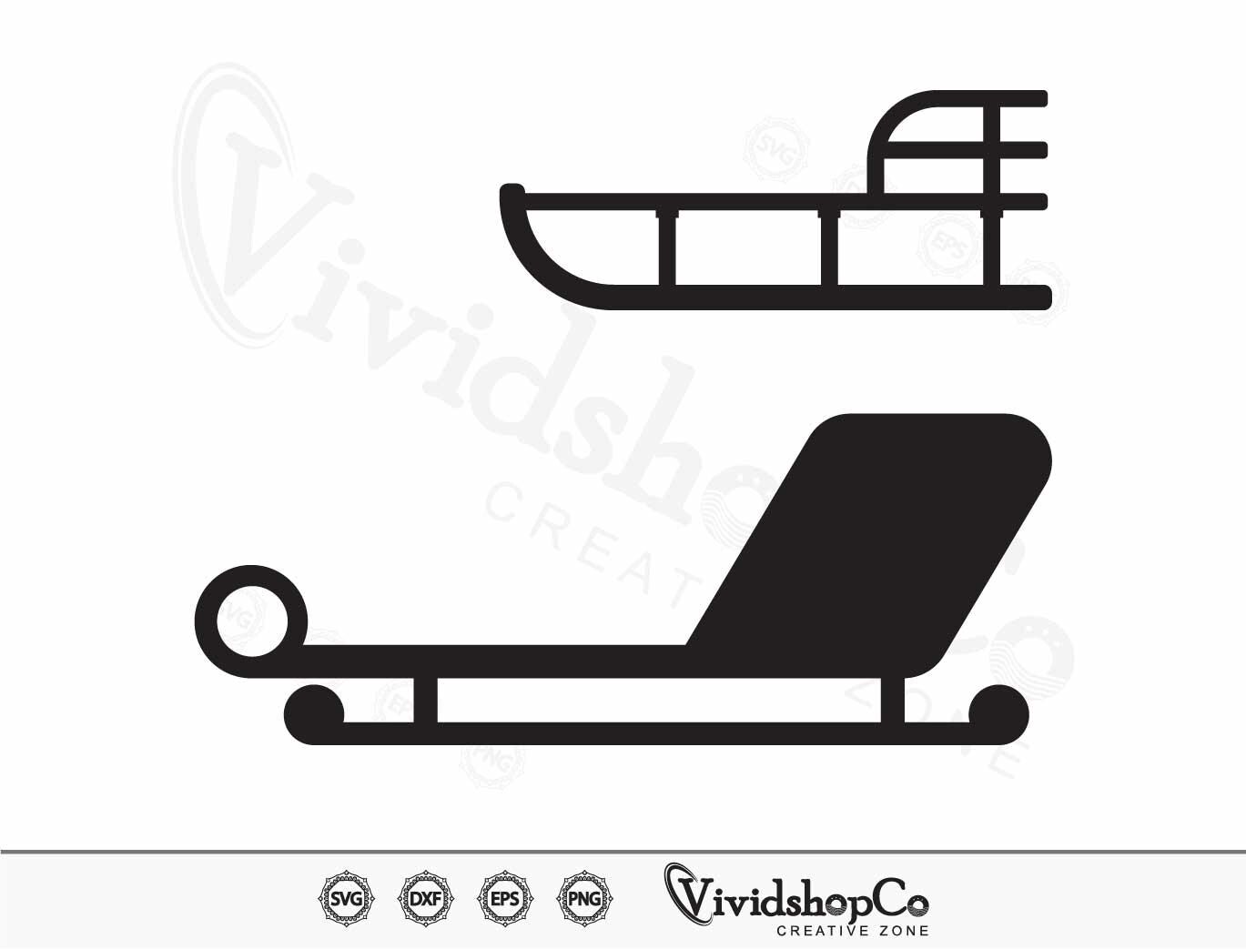 Wooden Sled SVG, Sled Svg, Sleigh Sled Svg, Snow Sled Svg, Clipart, Cut ...