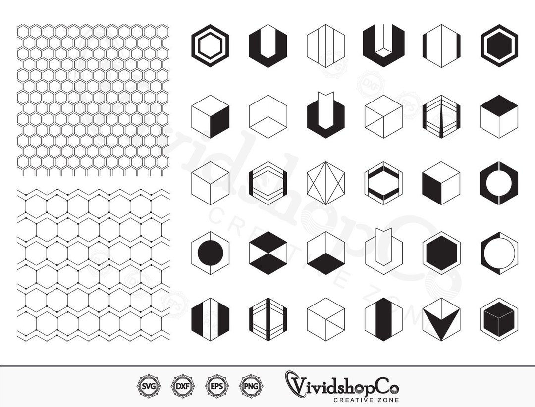 Hexagon SVG, Honeycomb Svg, Clipart, Cut Files for Silhouette, Files ...