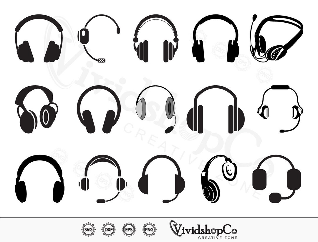 Headset Svg, Headphone Svg, DJ Svg, Music Svg, Headset Clipart, Cut ...