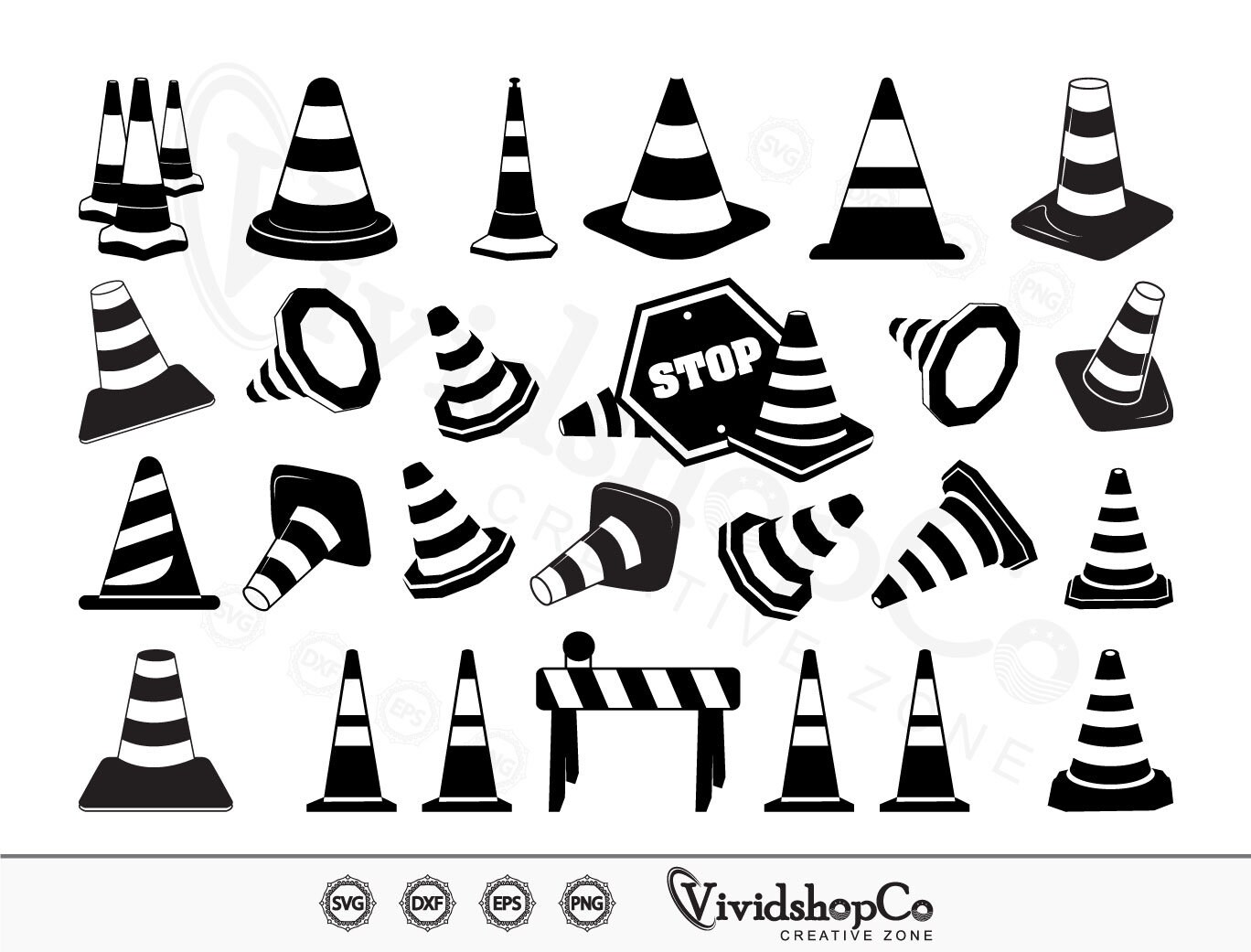 Traffic Cone SVG, Road Block Svg, Construction Cone Svg, Traffic Cone ...