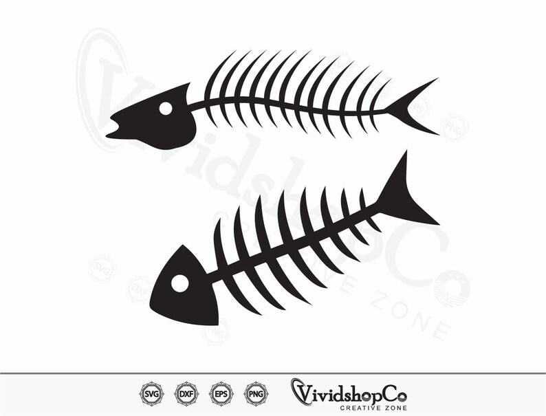Fish Bone Svg, Fishbone Svg, Fish Svg, Fish Skull Svg, Clipart, Cut ...