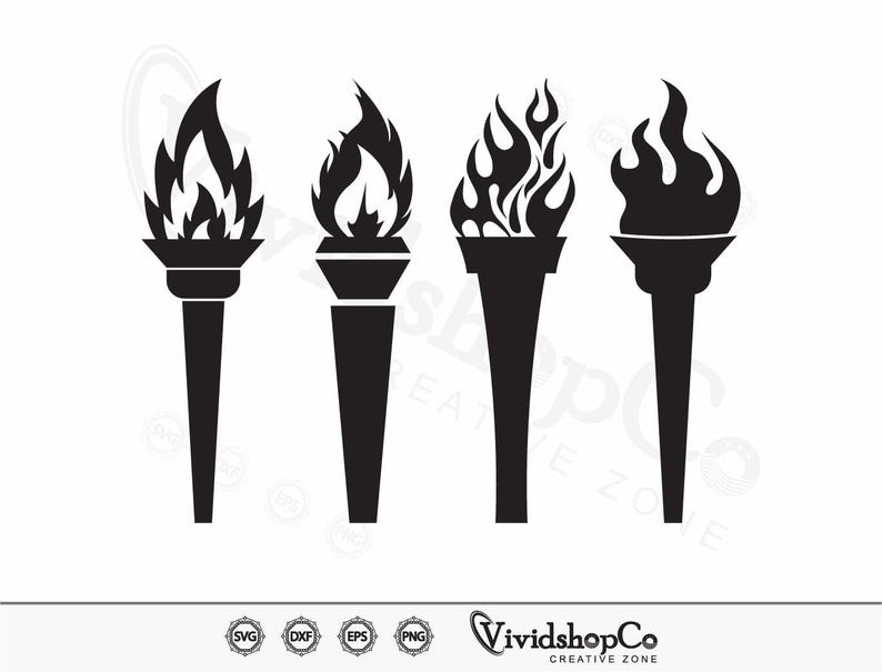 Burning Torch SVG, Torch Svg, Fire Torch Svg, Torch Light Svg, Clipart ...