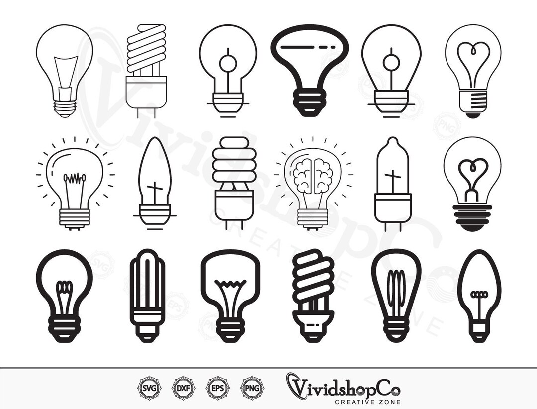Light Bulb Svg, Bulb Svg, Lightbulb Svg, Coil Svg, Clipart, Cut Files ...