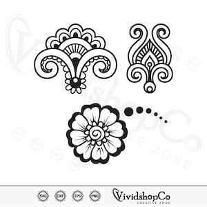 Mehndi SVG, Mehndi Flower Svg, Henna Drawing Svg, Clipart, Cut Files ...
