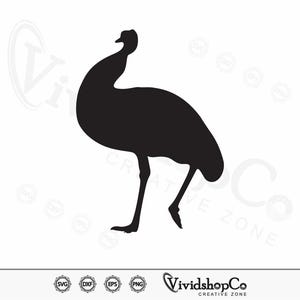 Emu SVG, Vogel svg, Tier svg, Clipart, Schnittdateien für Silhouette ...