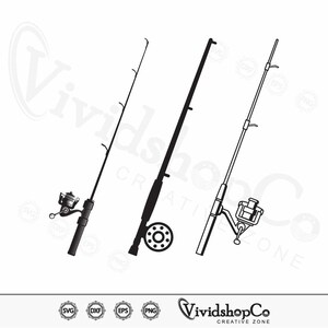 Fishing Rod SVG, Rod Svg, Fishing Pole, Fishing Hook Svg, Clipart, Cut ...