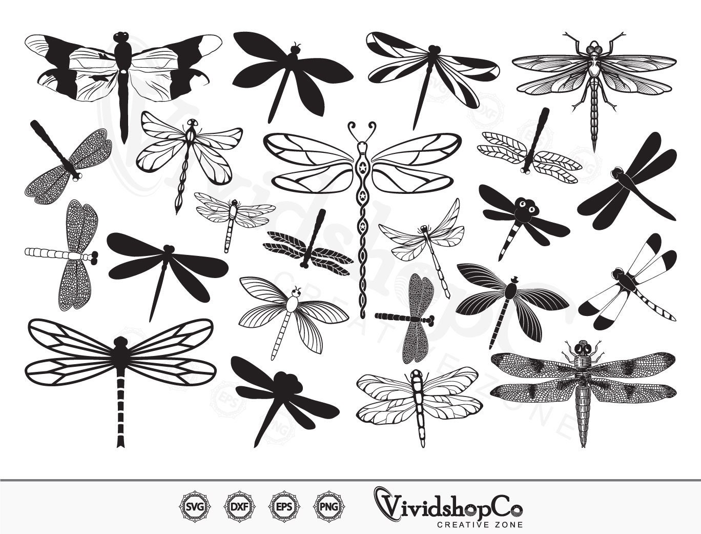 Dragonfly SVG, Insect Svg, Clipart, Cut Files for Silhouette, Files for ...