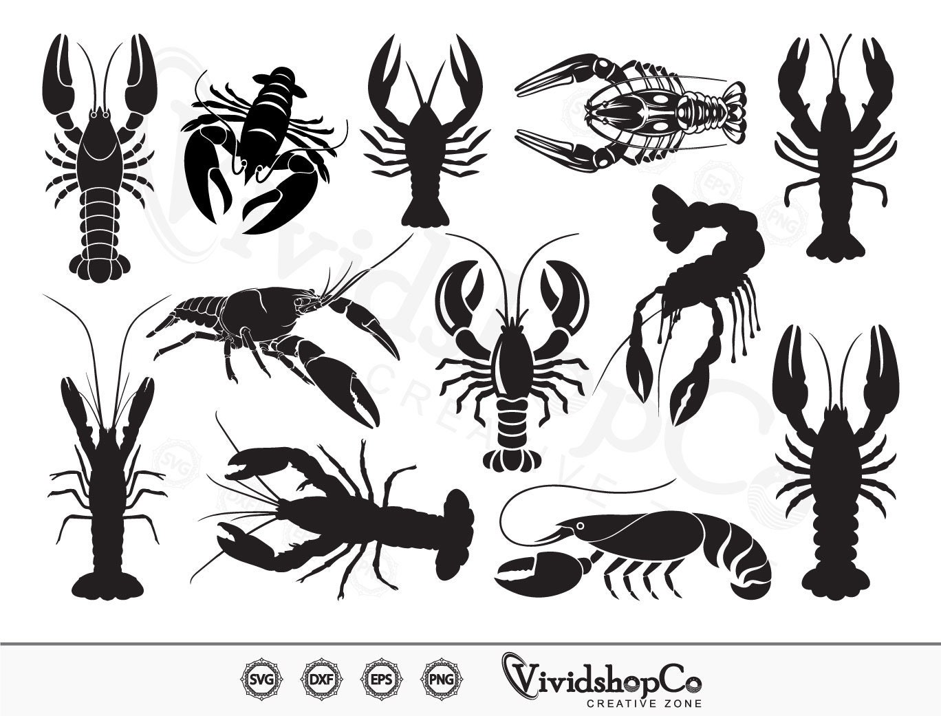 Crawfish Svg, Clipart, Cut Files for Silhouette, Files for Cricut ...