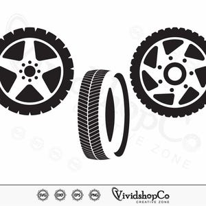 Wheel Svg, Tire Svg, Car Wheel Svg, Wheel Clipart, Cut Files for ...