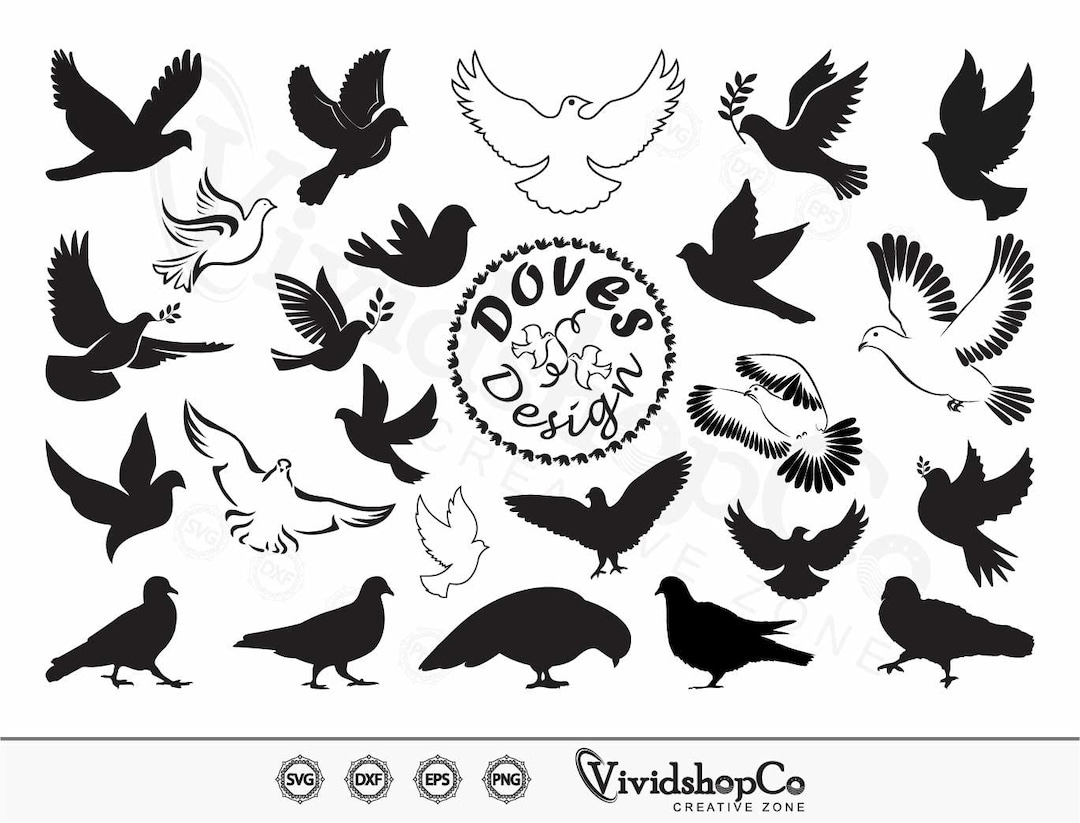 Taube svg, Peace svg, fliegender Vogel svg, Taube svg, Vogel svg ...