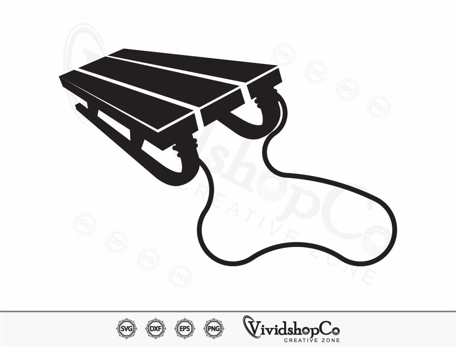 Wooden Sled SVG, Sled Svg, Sleigh Sled Svg, Snow Sled Svg, Clipart, Cut ...