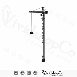 Tower Crane SVG, Construction Crane Svg, Building Crane Svg, Clipart ...