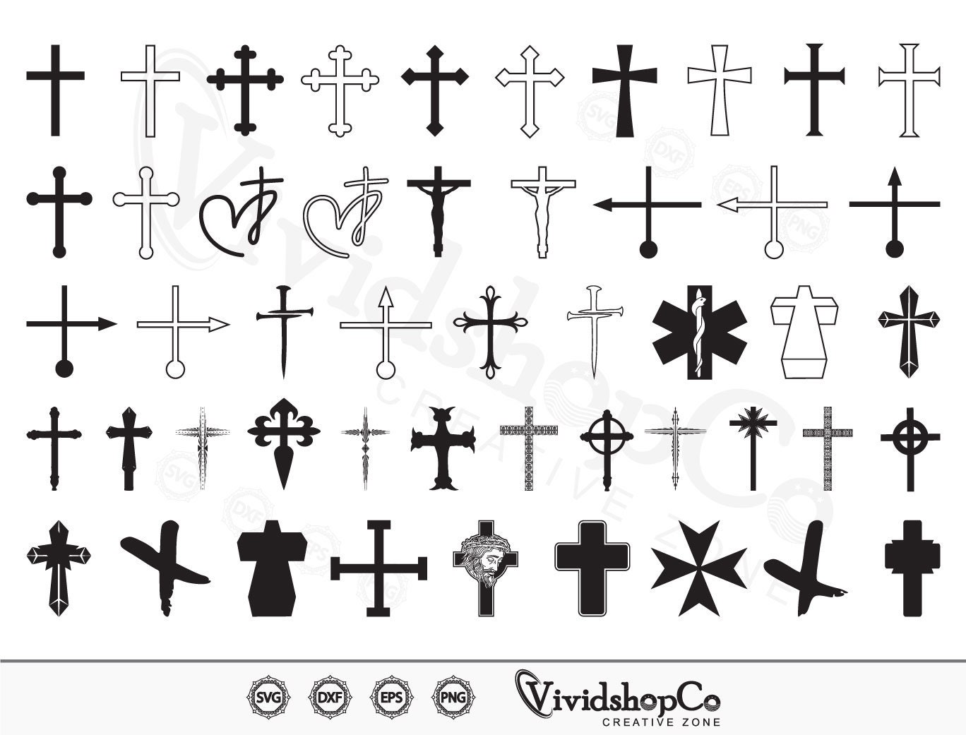 Kreuz SVG, Kreuze svg, Jesus Kreuz svg, Clipart, geschnittene Dateien für Silhouette, Dateien ...