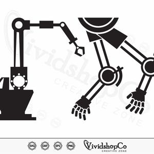 Robotic Arms SVG, Robot Svg, Industrial Svg, Manufacturing Svg, Clipart ...