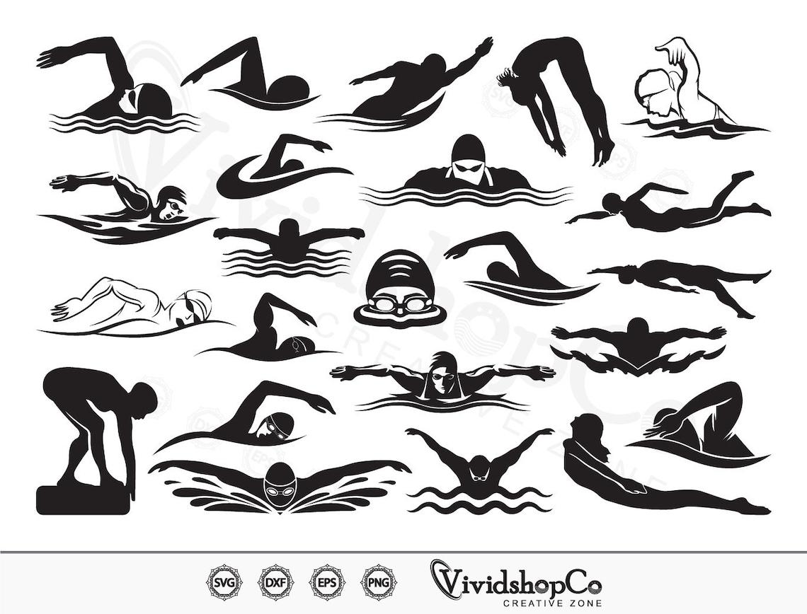 Swimming Svg Swimmer Svg Swim Svg Clipart Cut Files for - Etsy