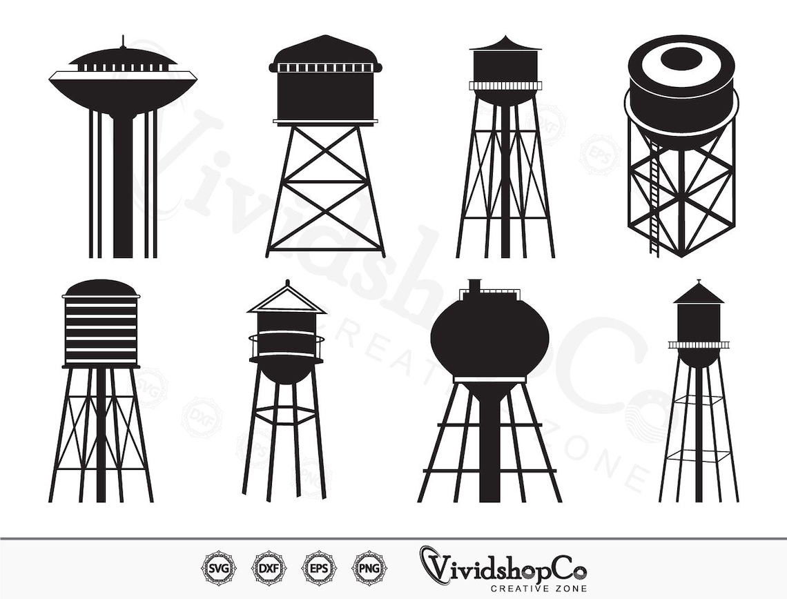 Water Tower SVG Gilbert Water Tower City Water Tower Gruene - Etsy
