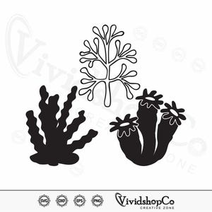 Coral Ocean SVG, Coral Svg, Seaweed Svg, Sea Plant Svg, Clipart, Cut ...