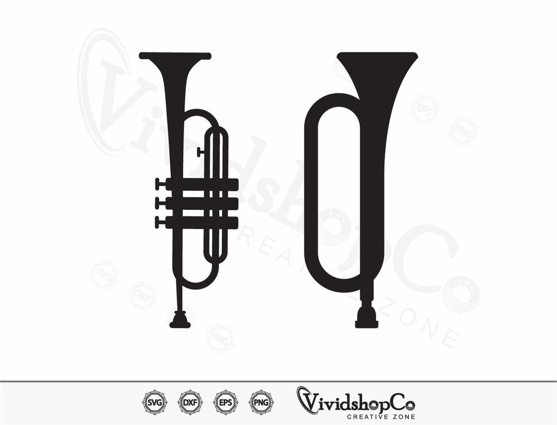 Trumpet Svg, Horn Trumpet Svg, Musical Instrument, Marching Band ...