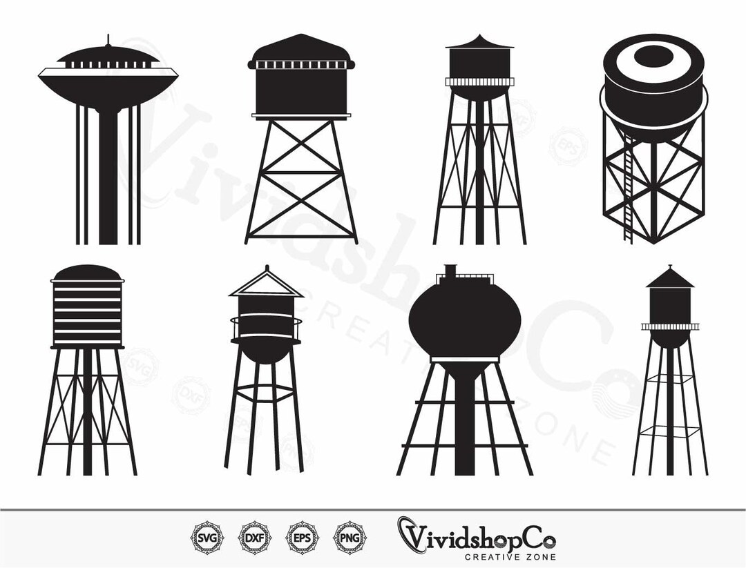 Water Tower SVG, Gilbert Water Tower, City Water Tower, Gruene Tower ...