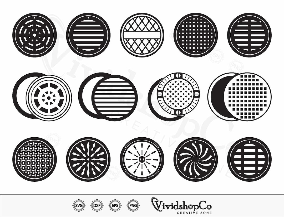 Manhole Cover SVG, Sewer Lid Svg, Sewer Svg, Street Manhole Svg ...
